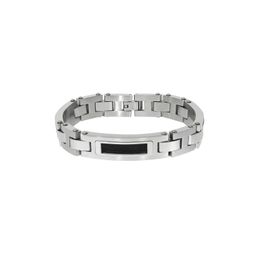 ZEEme Stainless Steel Armband Edelstahl matt glanz zweifarbig mit schwarzem Stahlseil