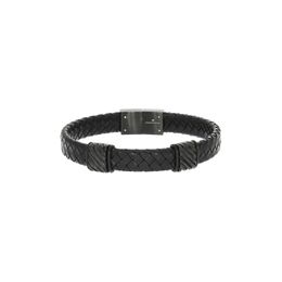 ZEEme Stainless Steel Armband Lederband braun mit Edelstahlverschluss