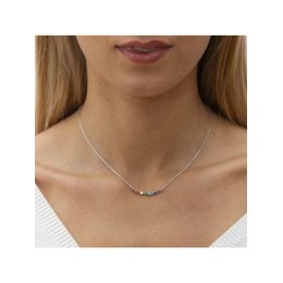ZEEme Silber Halskette Silber 925 rhodiniert mit bunten Zirkonia-Steinen