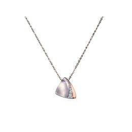 ZEEme Silber Halskette Silber 925 zweifarbig mit Zirkonia wei&szlig;