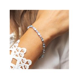 ZEEme Gemstones Armband Silber 925 rhodiniert 19cm lang mit 14x Blautopas (beh.)