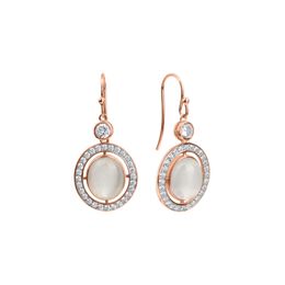 ZEEme Gemstones Ohrringe Silber 925 ros&eacute; vergoldet Zirkonia Mondstein echt