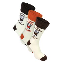 3 Paare Herren Novelty Baumwollreiche Spa&szlig;socken | Lustiger Lebensmittel- und Getr&auml;nkeslogan | Geschenkidee