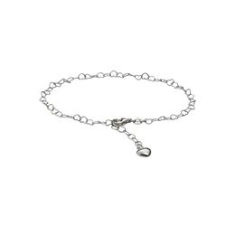 ZEEme Silber Fusskette Silber 925 mit Herz-Motiv 23-26cm