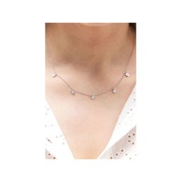 ZEEme Silber Halskette Silber 925 rhodiniert mit Zirkonia wei&szlig;