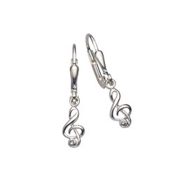 ZEEme Silber Ohrringe Silber 925 mit Notenschl&uuml;ssel-Motiv