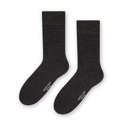 Herren Merinowolle Socken | Steven | Warm gestrickt gerippte Kleid Socken - Charcoal