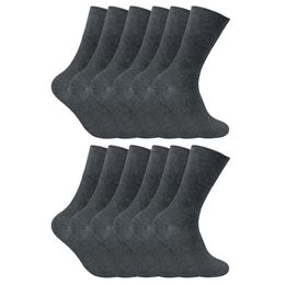 12 Paar Herren thermische diabetische Socken | Socken Snob | Nicht elastische extra breite diabetische Socken f&uuml;r schlechte Durchblutung - grau
