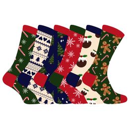 Herren Weihnachten Socken | Socke Snob | Neuheit bunte stilvolle lustige gemusterte Crew Xmas Socken - 6 Pack