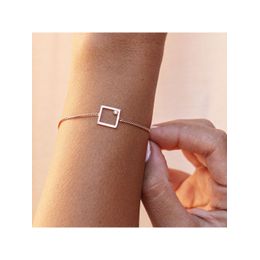 CAI Armband 925 Sterling Silber ros&eacute; vergoldet Rechteck Zirkonia
