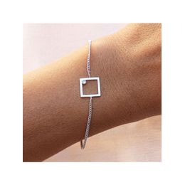 CAI Armband 925 Sterling Silber rhodiniert Rechteck Zirkonia