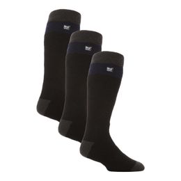 Heat Holders Thermische gestreifte Skisocken f&uuml;r M&auml;nner | Hochwertige W&auml;rmespeicher Extra lange Socken - Schwarz / Marine