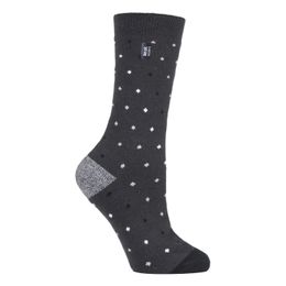 Heat Holders Damen Ultra Lite Thermo-Socken mit geb&uuml;rstetem Innengarn, Anthrazitflecken (Beere)