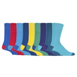 Gentle Grip - 9 Paar nicht elastische Socken aus weicher Baumwolle mit losem Oberteil f&uuml;r Herren - Colourburst Mix 2
