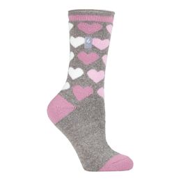 Heat Holders Lite - Womens isoliert thermische Socken | Mehrere Designs einschlie&szlig;lich Argyle Streifen Herzen Sterne | Warme Socken f&uuml;r den Winter - Grau (Paris)