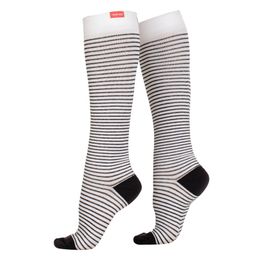 VIM&VIGR - Baumwollsocken mit abgestufter Kompression 30-40 mmhg f&uuml;r M&auml;nner & Frauen - Creme & Schwarz