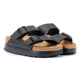 Birkenstock Arizona Flex Platform Damen Schwarz Schmal Sandalen