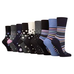 9er-Pack Bambus-Socken Damen | Gentle Grip | Extra Wide Soft Top Non Elastic Socken - SOLRM383940