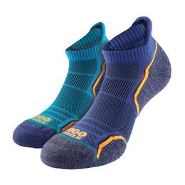 1000 Mile - 2er Pack Herren Einzel-Schicht Weiche Atmungsaktive Laufkurzsocken - K&ouml;nigfischer / Marineblau