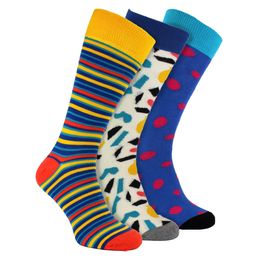 HS von Happy Socks - Herren 3er-Pack Klassische Gestreifte Dresssocken - Streifen (Helle Farben)