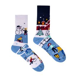 SPOX SOX - Herren & Damen Mismatched Novelty Odd Socks - Winter Aktivit&auml;ten