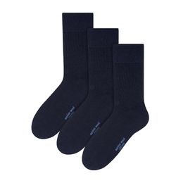 Steven - 3 Paar Multipack Herren Original Merinowolle Socken - Navy