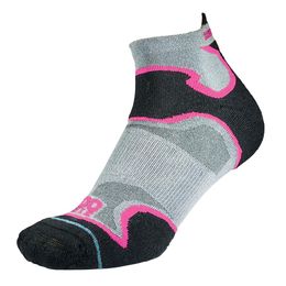 1000 Mile - Damen Fusion Kn&ouml;chelsocken aus Repreve mit Anti-Blasen-Polster - Silber / Pink
