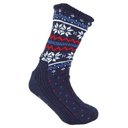 Herren Winter Warm Weihnachten Bootie Socken | Fairisle Muster | F&uuml;r kaltes Wetter - Navy Fairisle