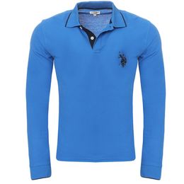 U.S. Polo Assn. Langarm Poloshirt in Royal