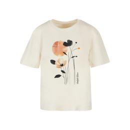 T-Shirt Merchcode "Merchcode Ladies Sunlight Bloom Tee", Damen, Gr. S, sandwei&szlig;, 100% Baumwolle, bedruckt, oversize, Rundhals, Shirts T-Shirt