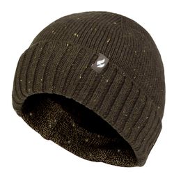 Heat Holders Heatweaver Fleece-Innenfutter M&uuml;tze | Gerippter umschlagbarer Bund Melange Winterm&uuml;tze | Andes-Stil - Khaki
