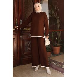 Schlitz Detailed Strickwaren Anzug Braun