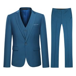 Allthemen K&ouml;nigsblauer 3-teiliger Slim Fit-Anzug