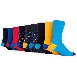 Gentle Grip - 9 Paar nicht elastische Socken aus weicher Baumwolle mit losem Oberteil - Colourburst Mix 1