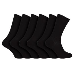100% &auml;gyptische Baumwolle Socken f&uuml;r M&auml;nner | 6 Paar | gerippte nahtlose schwarze Socken in 3 Gr&ouml;&szlig;en erh&auml;ltlich - Schwarz