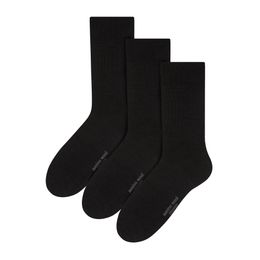 Steven - 3 Paare Multipack Herren Original Merinowolle Socken - Schwarz