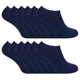 Mens Thermal Low Cut Trainer Socken | 12 Paar Multipack | Winter Invisible Socken f&uuml;r M&auml;nner - Navy