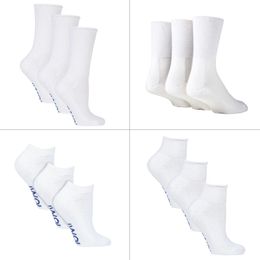 12 Paar Pack Diabetiker Socken ganzj&auml;hrig Bundle Set | IOMI | Extra breite Socken f&uuml;r geschwollene Kn&ouml;chel, Beine & F&uuml;&szlig;e | Crew Ankle Trainer Diabetiker Socken in Baumwolle & Bambus - Wei&szlig;