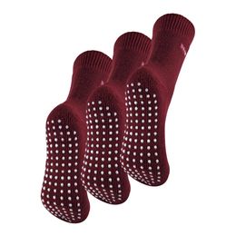 THMO - 3 Paar mit Fleece gef&uuml;tterte, atmungsaktive Damen-Slipper-Socken - Deep Fuchsia