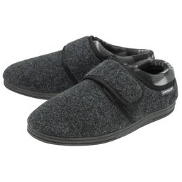 Klettverschluss Hausschuhe f&uuml;r M&auml;nner | Dunlop | Memory Foam | Orthapedic | Easy Close | Haus Schlafzimmer Indoor - Charcoal