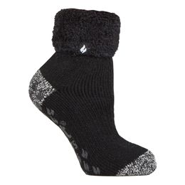 Kinder Flauschige Bett-Socken | Heat Holders | Warme Gem&uuml;tliche Thermosocken f&uuml;r Jungen und M&auml;dchen - Schwarz