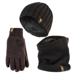 Heat Holders Herren M&uuml;tze, Halsw&auml;rmer & Handschuhe Set | W&auml;rmehalter | Winter gestrickt warmes Zubeh&ouml;r Set - Khaki Gr&uuml;n
