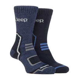 Mens Thermal Winter Socken | JEEP | Thick Ribbed Design Warm gestrickt Boot Socken | Chunky Performance Socken - Navy / Blau