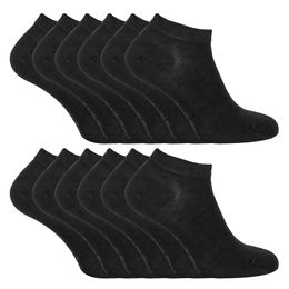 12 Paar Multipack Mens Bamboo Trainer Socken | Atmungsaktive Socken - Schwarz