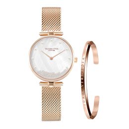 VICTORIA HYDE Uhren-Geschenkset Perlwei&szlig;/Rosegold