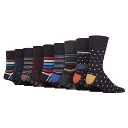 9 Pack Herren Bambus-Socken | Gentle Grip | Extra Wide Loose Top nicht elastische Socken - SOMRM070809