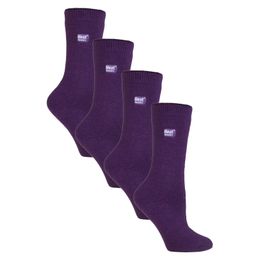 Heat Holders Ultra Lite - 4 Paar Multipack Damen Thermosocken | Ultra d&uuml;nne warme Socken f&uuml;r Kleid Socken im Winter - lila