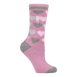 Heat Holders Lite - Womens isoliert thermische Socken | Mehrere Designs einschlie&szlig;lich Argyle Streifen Herzen Sterne | Warme Socken f&uuml;r den Winter - Mauve (Paris)