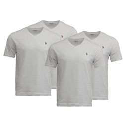 U.S. Polo Assn. 4 PACK V-Ausschnitt - T-Shirt basic in Wei&szlig;