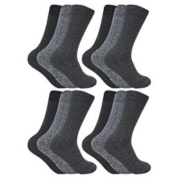 Socke Snob - 12 Paar Herren Wolle Boot Socken f&uuml;r Wandern - Grau